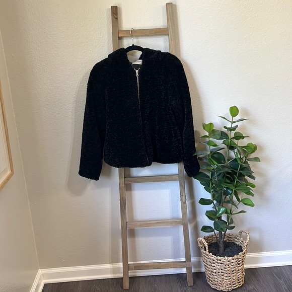 Jackets & Coats | Black Fuzzy Jacket Made In Italy | Poshmark